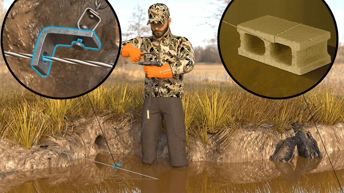 Water sets using a foothold trap