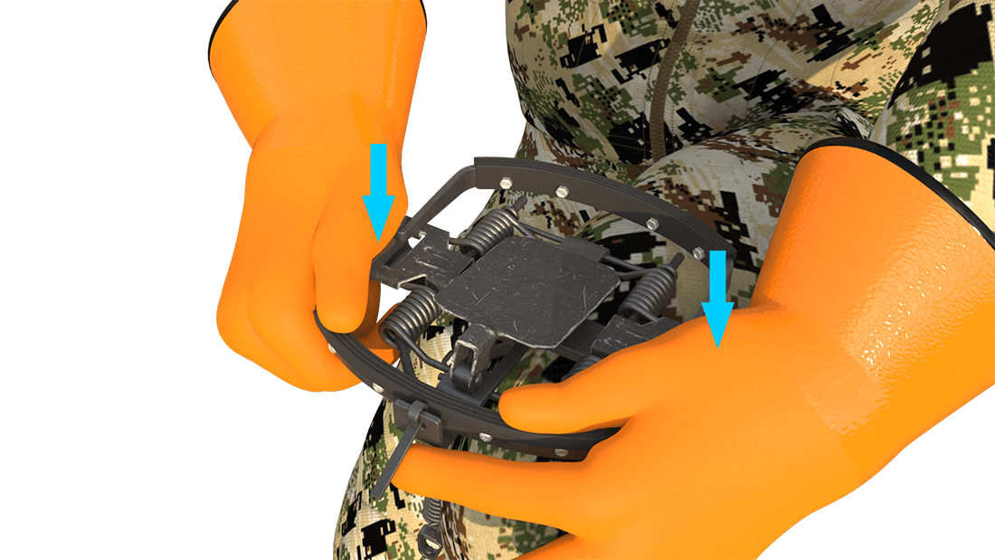 Setting and releasing a foothold trap